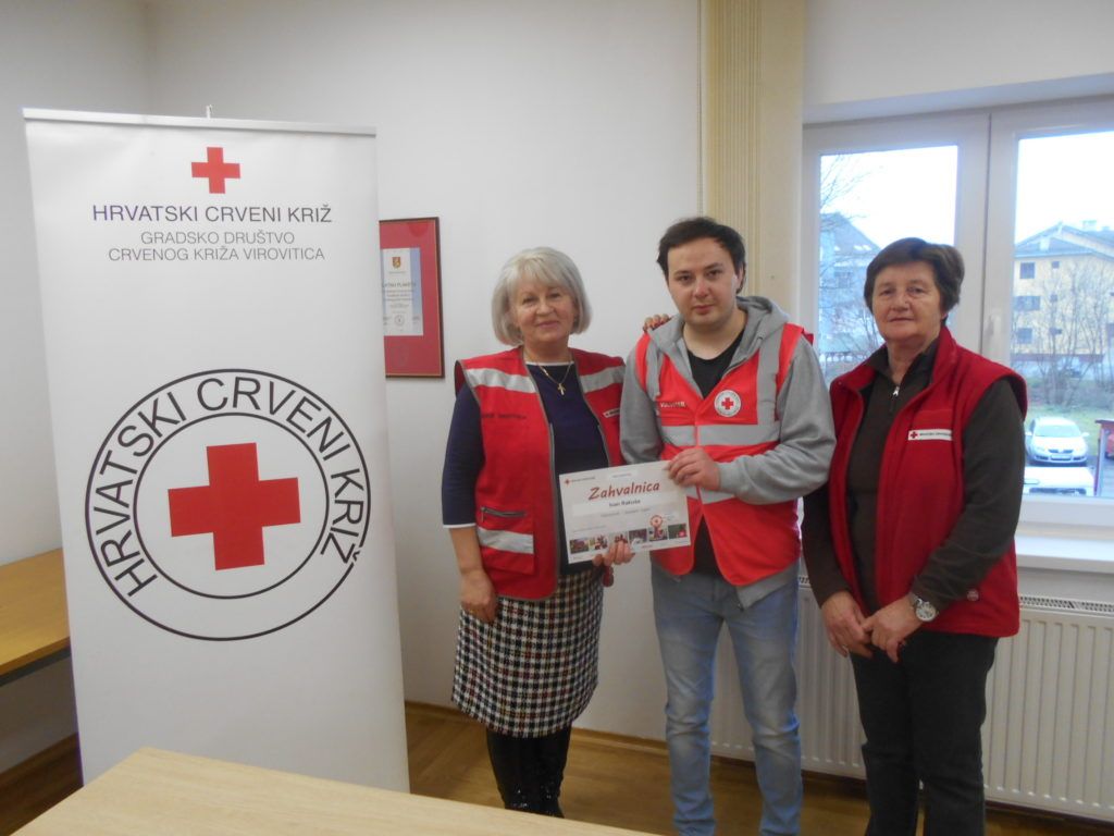 GDCK VIROVITICA Zahvalnica volonteru Ivanu Rakuši za ostvaren najveći broj volonterskih sati ...